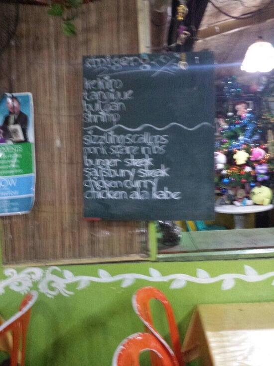 Menu at Maricor BBQ, Bacolod