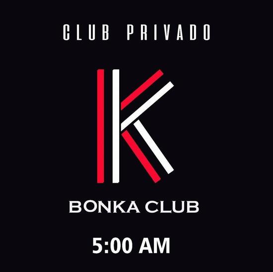 Menu at Bonka club, Bogotá