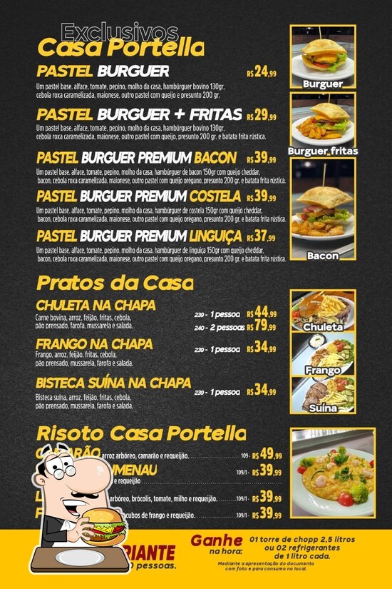 Casa Portella Pastéis E Burguers, Blumenau - Menu do restaurante ...