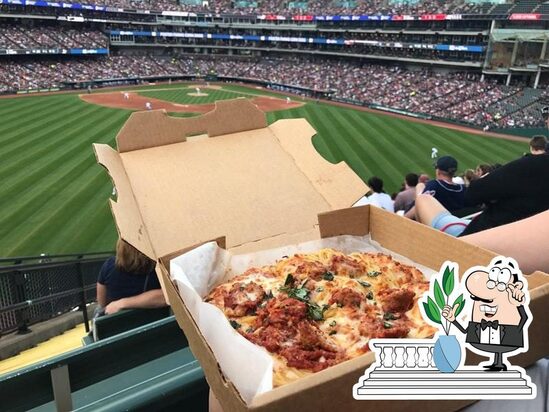 Menu at Dantes Inferno pizzeria, Cleveland, Progressive Field