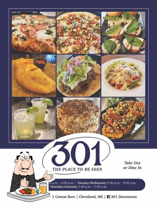 Menu at 301 Bar and Grill, Cleveland, 301 Cotton Row