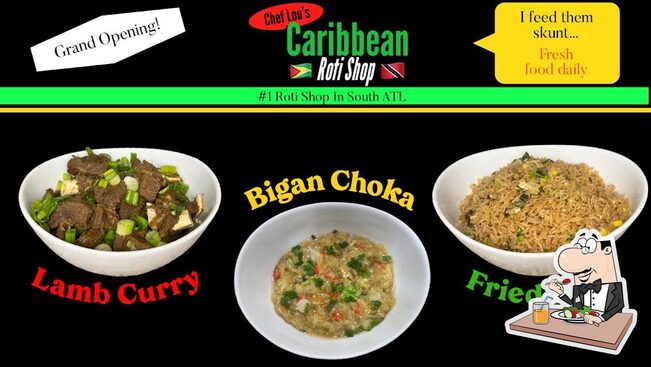 Menu at Caribbean Roti Shop restaurant, McDonough