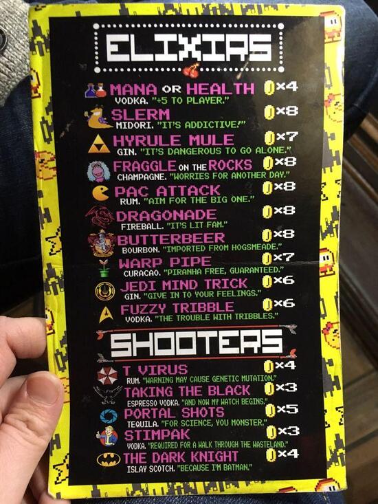 Menu at Reboot Retrocade & Bar, Macon