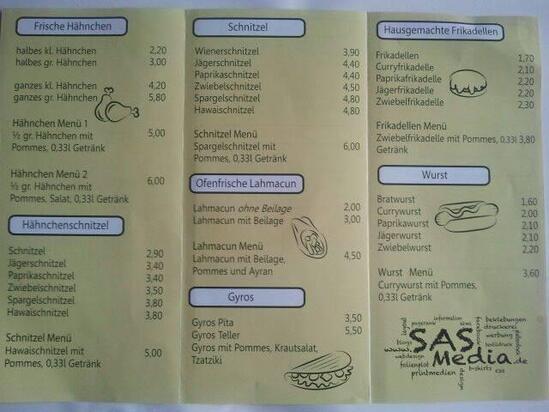 Menu at Kati's Grill restaurant, Iserlohn