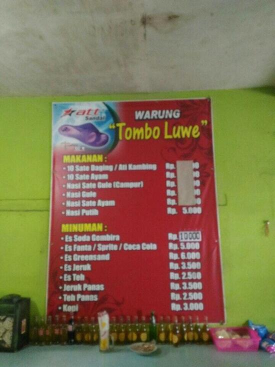 Menu at Sate & Gule Kambing Tombo Luwe restaurant, Mojokerto