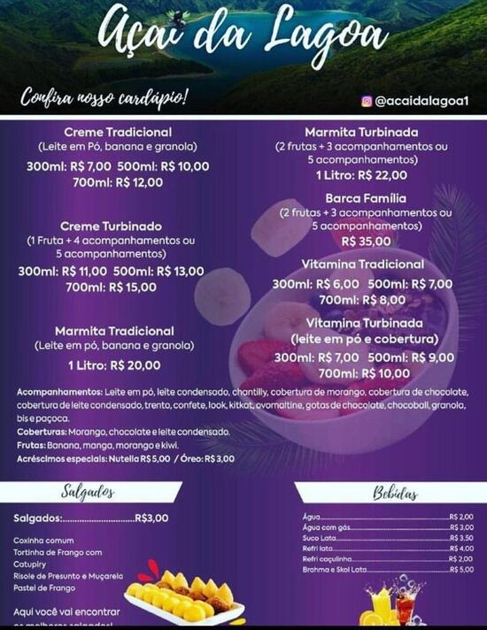 Menu em Açai da Lagoa pub & Bar, Vespasiano