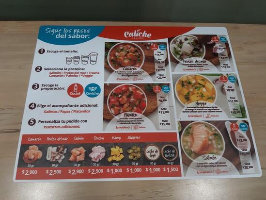 Menu at Caliche Ceviche - Premium Plaza restaurant, Medellín