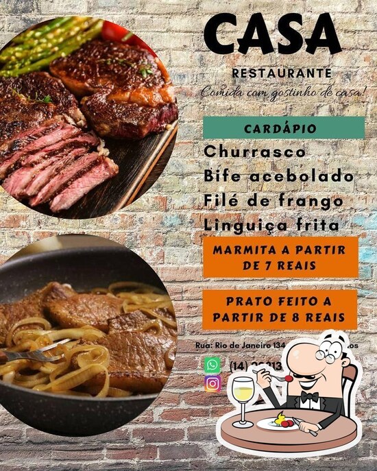 Menu em Casa Restaurante, Ourinhos