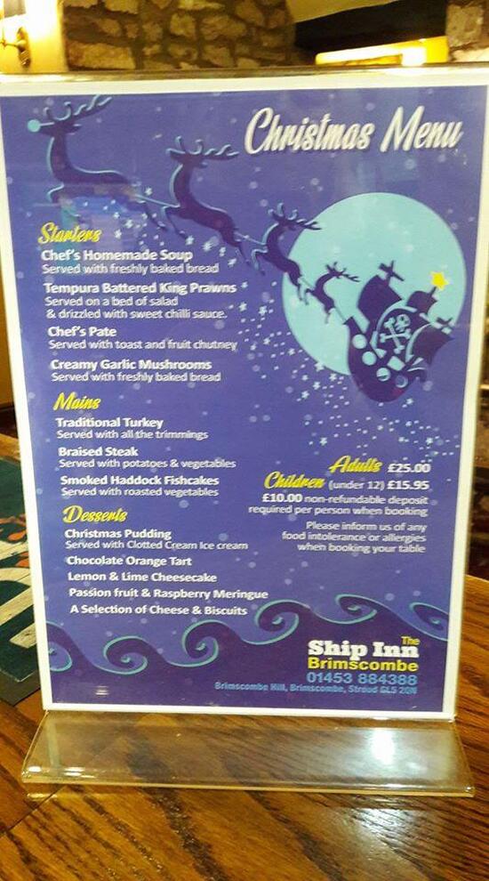 Menu at The Ship Inn pub & bar, Stroud