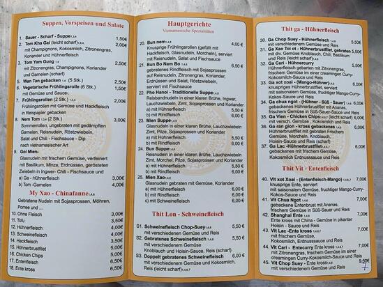 Menu at Annam Bistro restaurant, Zehdenick