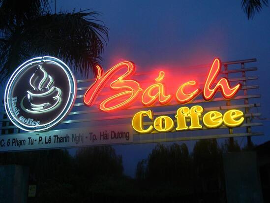 Menu at Bach Coffee restaurant, Hai Duong