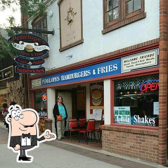 Menu at Penelope's Old Time Burgers restaurant, Estes Park