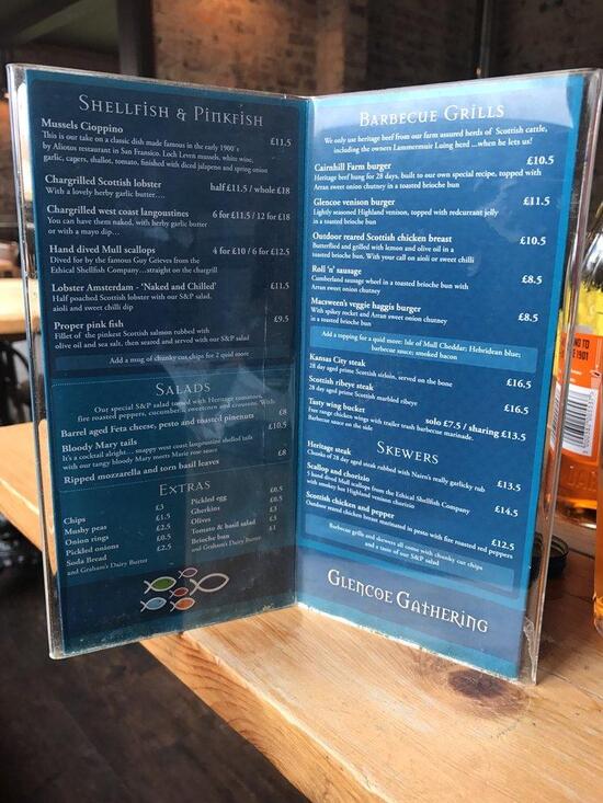 Menu at Glencoe Gathering pub & bar, Glencoe