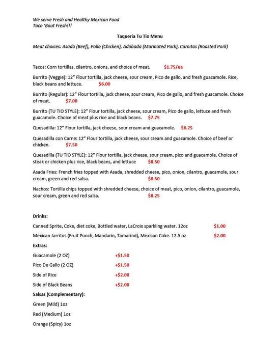 Taqueria Tu Tio in Oklahoma City - Restaurant menu and reviews