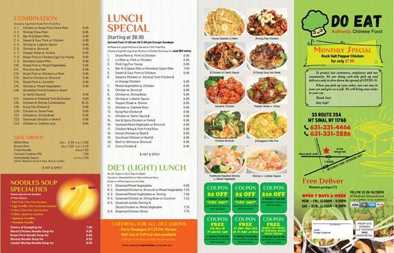 Carta del restaurante Do Eat Chinese Food, Mount Sinai