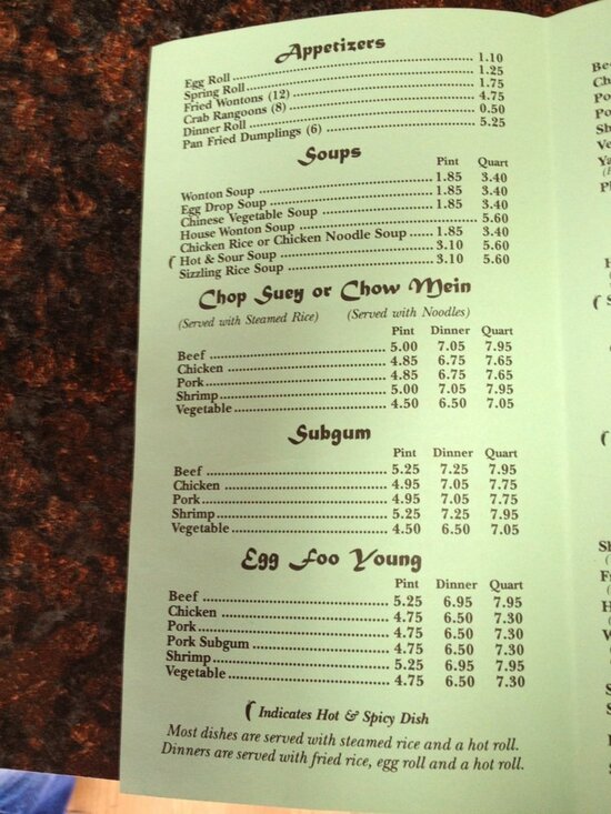 Menu at New Star Express restaurant, Warren