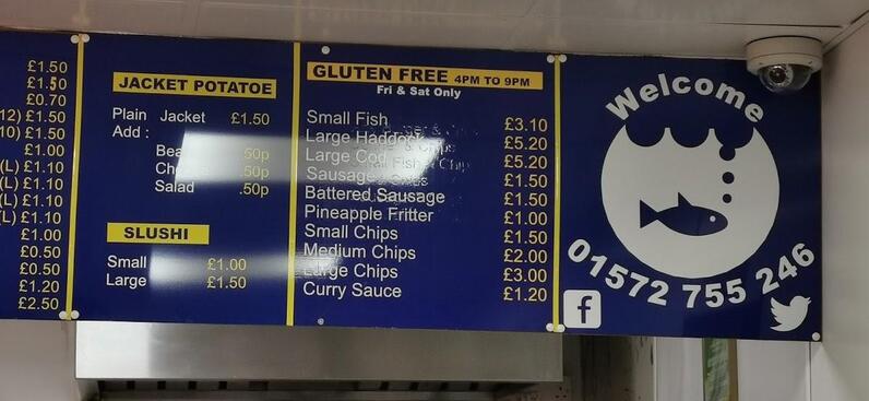West End Fish Bar, Oakham - Restaurant menu, prices and reviews