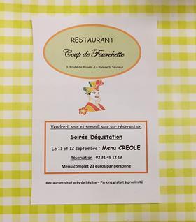 Menu au Coup de Fourchette - restaurant, La Rivière-Saint-Sauveur
