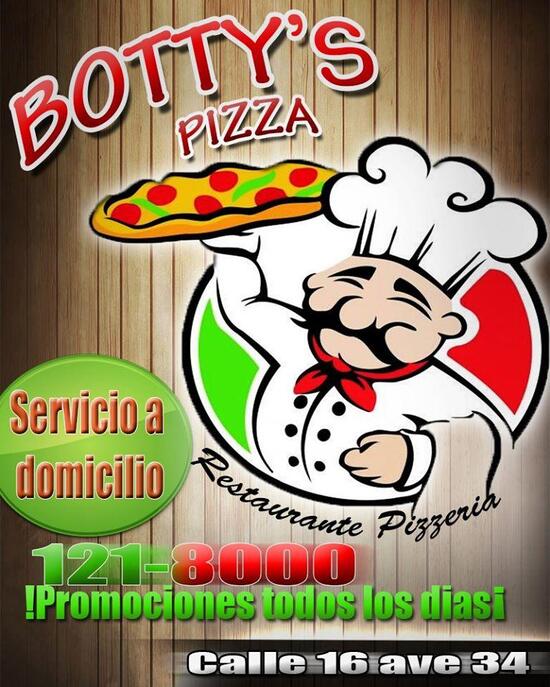 Menu at Botty's Pizza restaurant, Agua Prieta