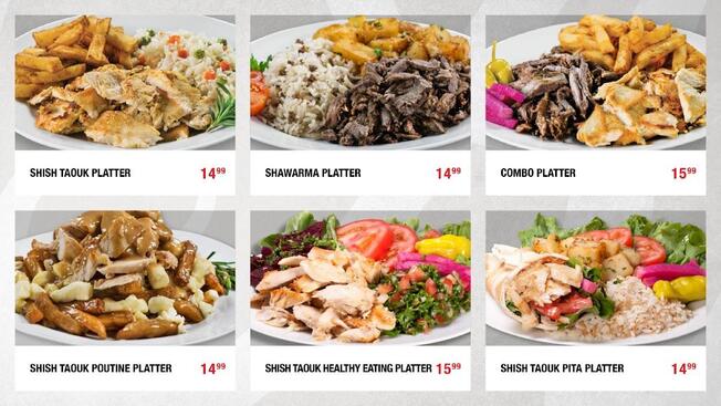 Menu au Restaurant Amir, Hawkesbury