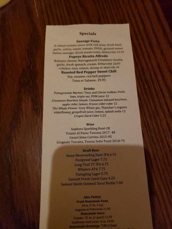 Menu at Ida's Restaurant, Middletown