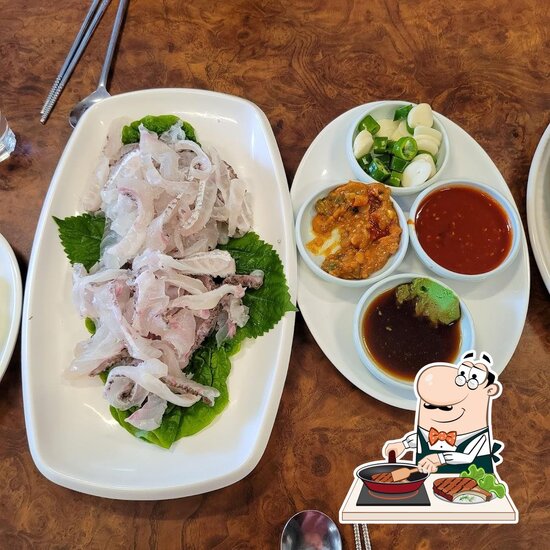 Menu at Namyang Susan restaurant, South Korea