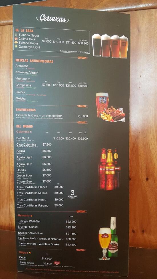 Menu at Beer Station,beber Bien Y Comer Mejor Floresta pub & bar, Bogotá