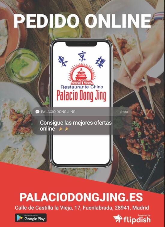 Carta de Restaurante Palacio Dong Jing, Fuenlabrada
