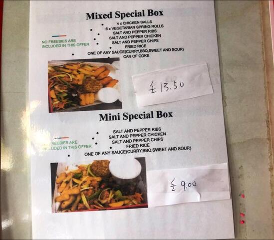 Menu at Tasty House fast food, Carlin How