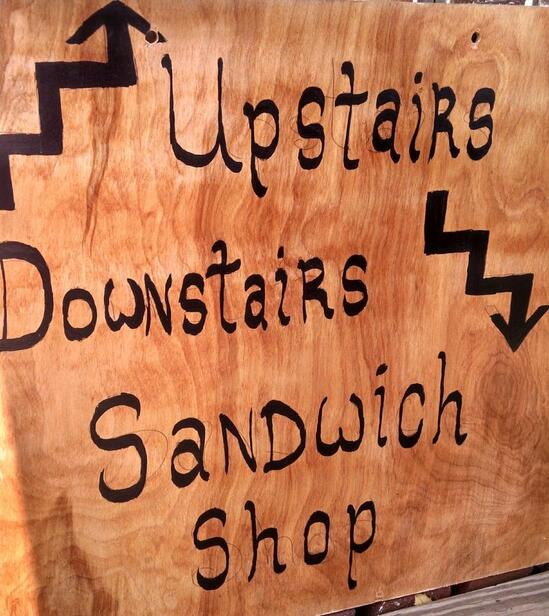 Menu at Upstairs Downstairs Sandwich Shop, Harpers Ferry