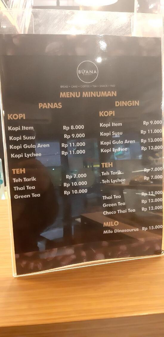 Menu at Buana Bakery, Semarang, Jl. Jati Raya B Blok C-8