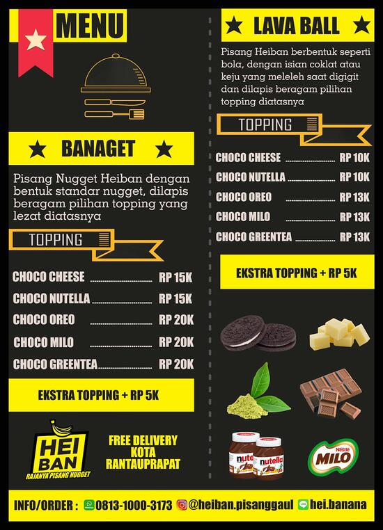 Heiban Pisang Nugget restaurant, Bina Raga