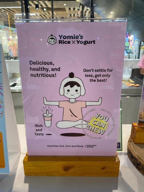 Menu at Yomie’s Rice X Yogurt, Bangkok, Samyan Mitrtown