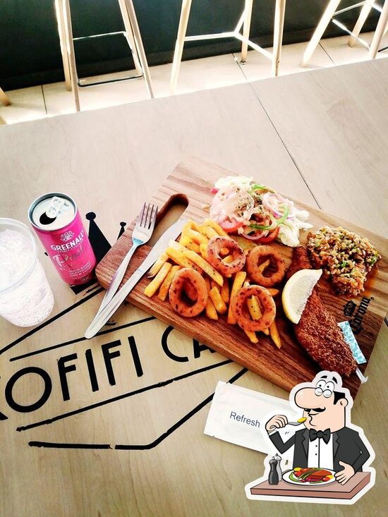 Menu at Kofifi Cafe, Soweto, -1837 Ndaba St