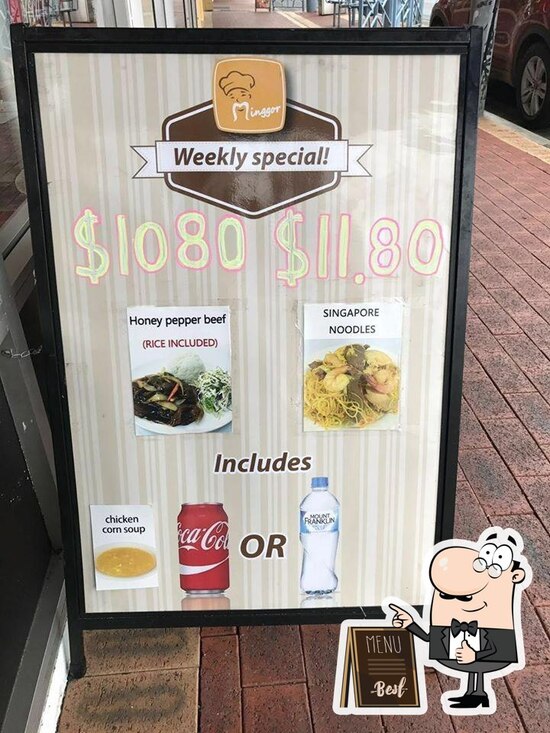 Menu at Minggor Take-Away restaurant, Moonah