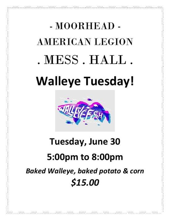 Menu at American Legion Post 21 restaurant, Moorhead