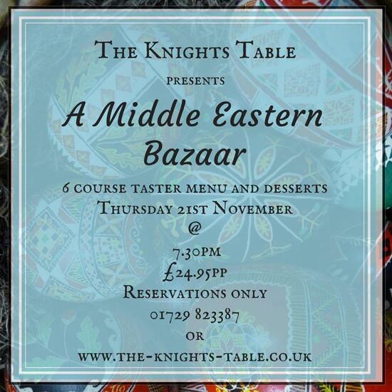 Menu at The Knights Table cafe, Settle, Knight Stainforth Hall