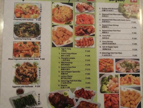 Menu at Mandarin San Pedro College Branch restaurant, Davao City