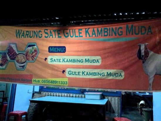 Menu at Sate Gule Kambing Muda Bu Erna restaurant, Mojokerto