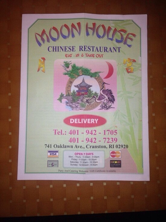 Menu at Moon House Restaurant, Cranston