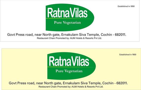 Menu at Hotel Ratna Vilas, Kochi
