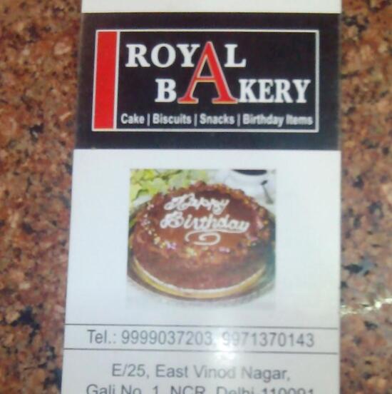 Menu at Royal Bakery, Delhi, E-155