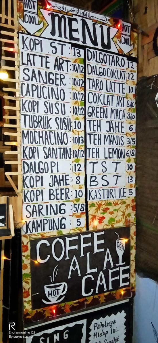 Carta del café Pondok coffee (punya kisah dan rasa ), Lubuk Pakam