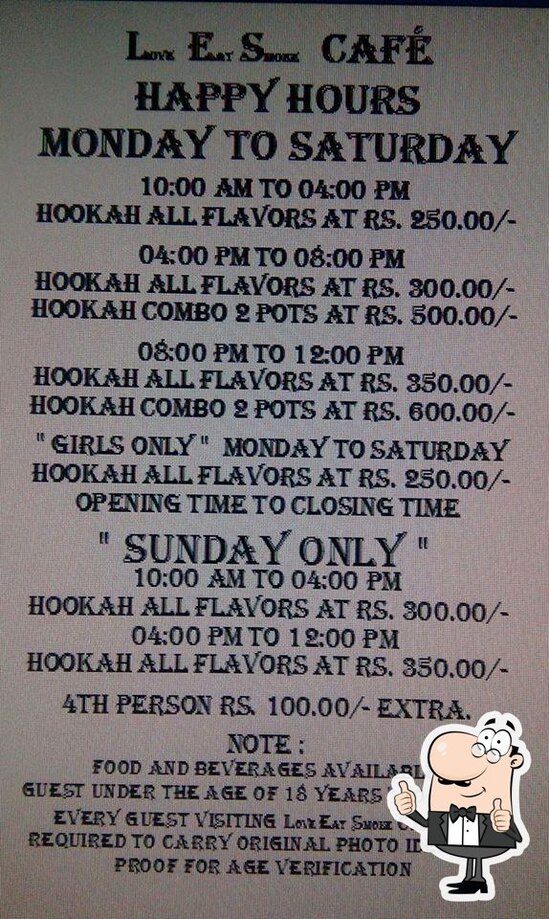 Menu at Love Eat Smoke CAFE, Mumbai