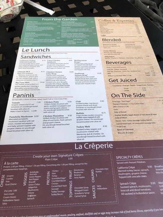 Menu at Le Peep restaurant, Charlotte, -100 Charlotte Hwy