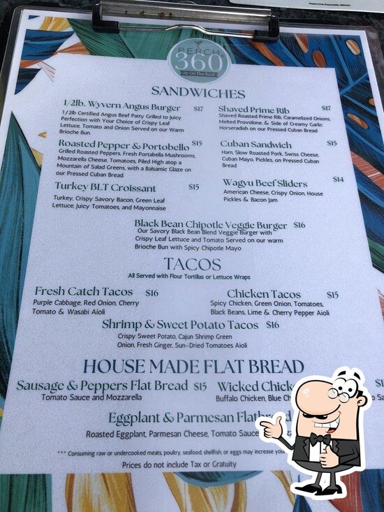 Menu at Perch 360 Rooftop Restaurant & Bar, Punta Gorda