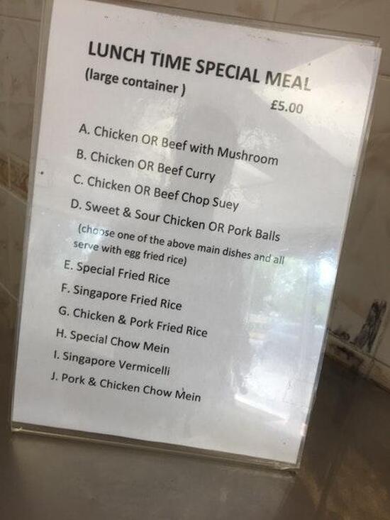 Menu at Golden Valley fast food, Welwyn Garden City, 100 Peartree Ln
