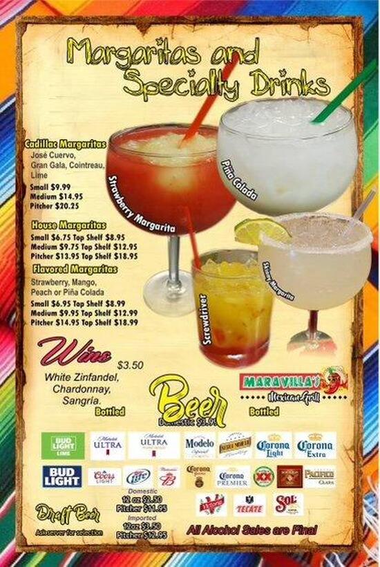 Menu at Dos Botellas Mexican Restaurant, Birmingham, Edwards Lake Rd
