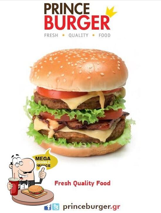 Menu at Prince Burger, Glyfada