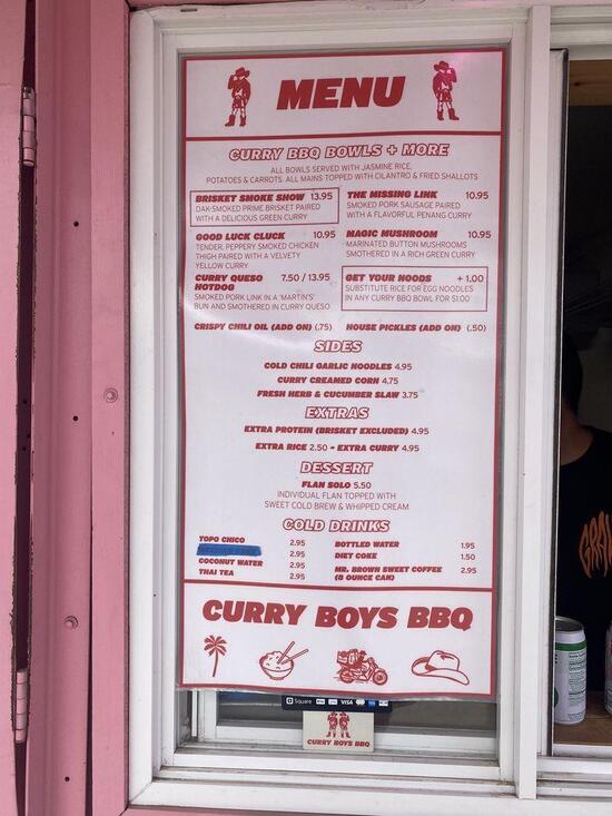 Menu at Curry Boys BBQ, San Antonio, 536 E Courtland Pl